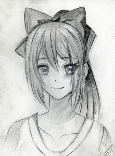 Anime Girl Sketch By Greenmarta On Deviantart