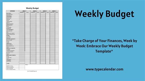 Excel Budget Template Weekly