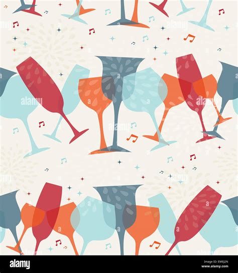 Cocktail Glass Seamless Pattern Background Stock Vector Image And Art Alamy