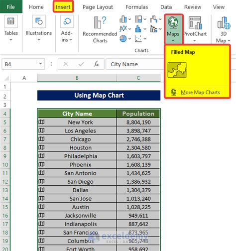 How To Plot Cities On A Map In Excel 2 Methods Exceldemy
