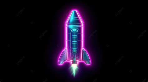 어두운 빛나는 기호 네온 로켓 아이콘의 3d 렌더링된 인터페이스 요소 로켓 3d 로켓 우주선 우주선 배경 일러스트 및 사진 무료 다운로드 Pngtree