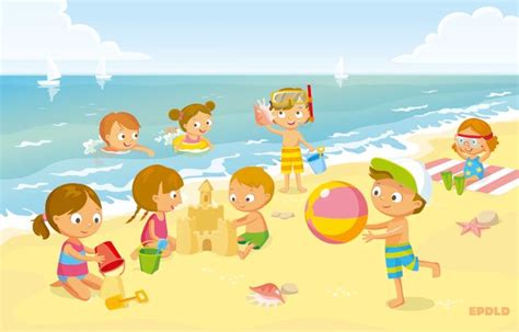 Dibujos Veraniegos Vacaciones De Verano Un Día En La Playa Pikachu