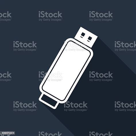 긴 그림자와 Usb 플래시 드라이브 플랫 아이콘 벡터 일러스트레이션 0명에 대한 스톡 벡터 아트 및 기타 이미지 0명