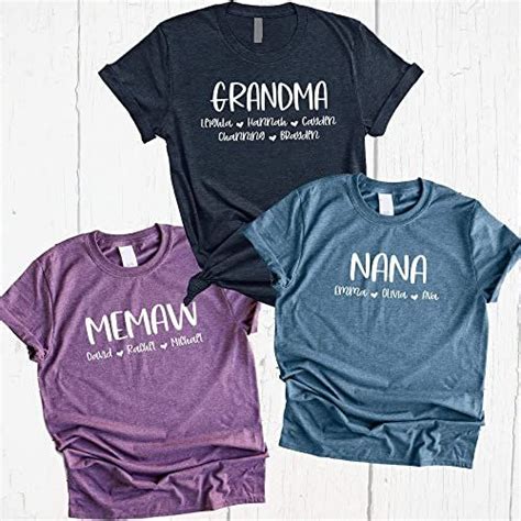 Nefikpersonalized Grandma Shirt Memaw Shirt Nana Shirt T For
