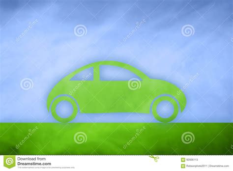 Предпосылка значка автомобиля Eco концепции зеленая Иллюстрация штока