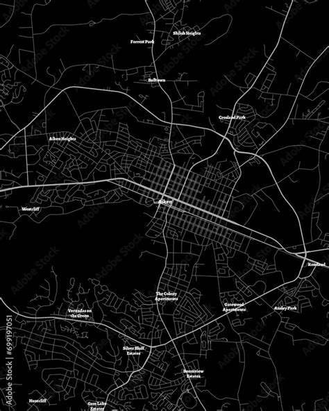 Aiken South Carolina Map Detailed Dark Map Of Aiken South Carolina