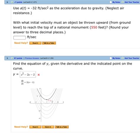 Solved Use A T 32 Ft Sec 2 As The Acceleration Due To