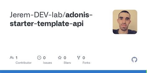 GitHub Jerem DEV Lab Adonis Starter Template Api