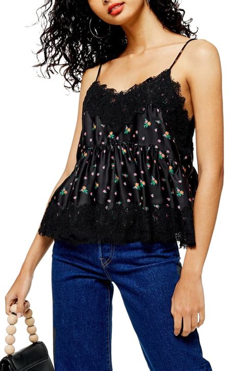 Topshop Ditsy Lace Trim Camisole Best Tops For Women Under 50