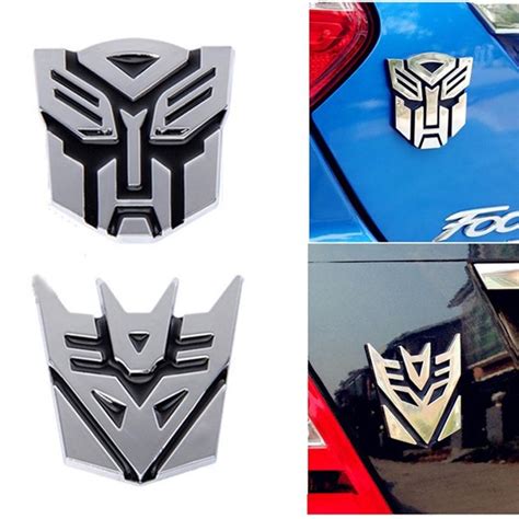 3d Transformer Deception Metal Sticker Decal Silver 7x7 Cm Kaarr