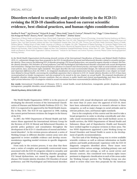 PDF Disorders Related To Sexuality And Gender Identity In The ICD Revising The ICD