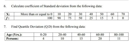 6 Calculate Coefficient Of Standard Deviation From The Following Data