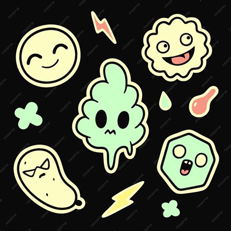 A Collection Of Stickers Including A Skull A Lemon And A Sticker Of