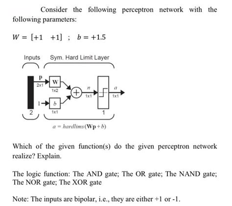 solved consider the following perceptron network with the