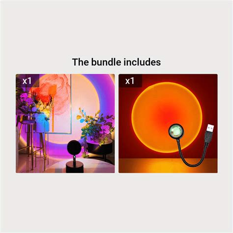 Sunset Lamp Projector Vibrant 7 Color Usb Projection Light Ambient