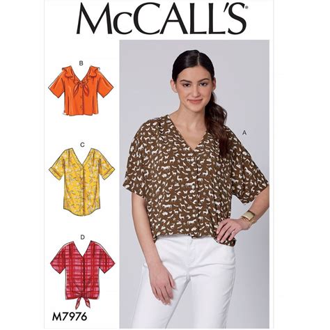 Misses Tops Mccalls Sewing Pattern M7976 Sew Essential