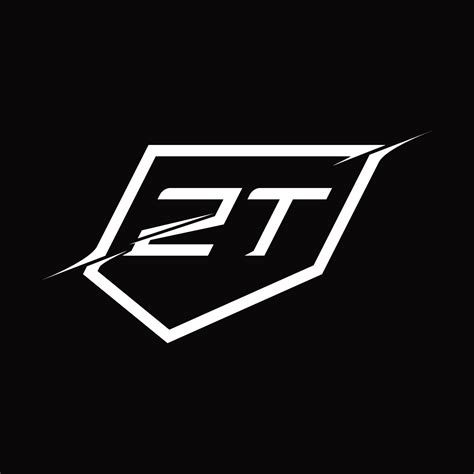 Zt Logo Monogram Letter With Shield And Slice Style Design 16567861