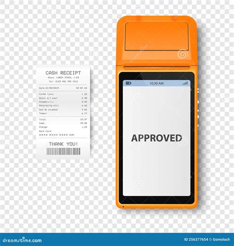 Vector 3d Nfc Payment Machine With Approved Status Paper Check Receipt Isolated Wi Fi