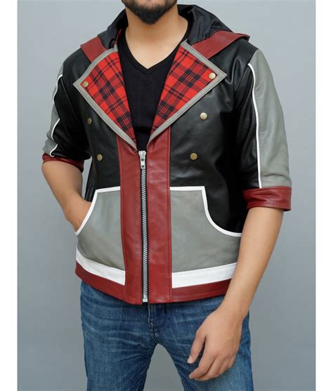 Kingdom Hearts Sora Cosplay Costume Hooded Leather Jacket