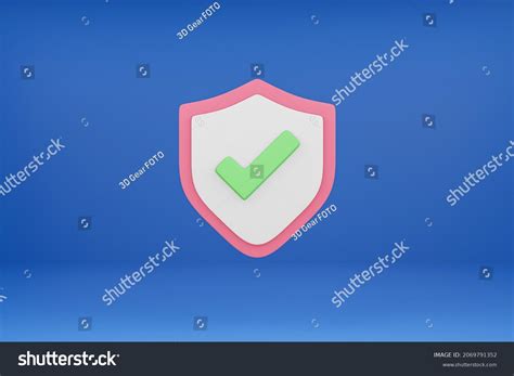 3d Cartoon Protection Shield Icon Isolate Stock Illustration 2069791352