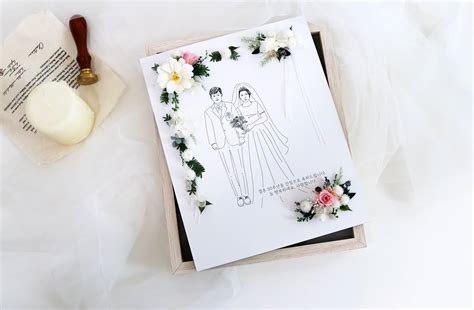 이니앤디 부모님 50주년 결혼기념일로 주문해주신 웨딩일러스트 플라워액자 입니다 부모님의 그 시절