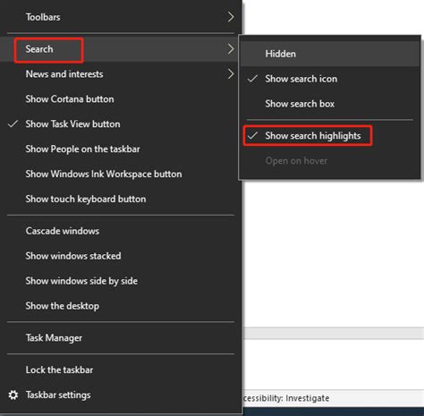 Methods To Turn On Off Search Highlights On Windows