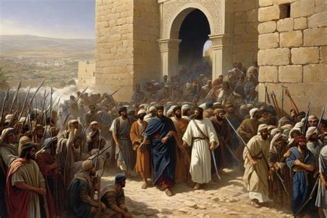 Depict Prophet Elisha Leading The Blinded Syrian Army In Anc By