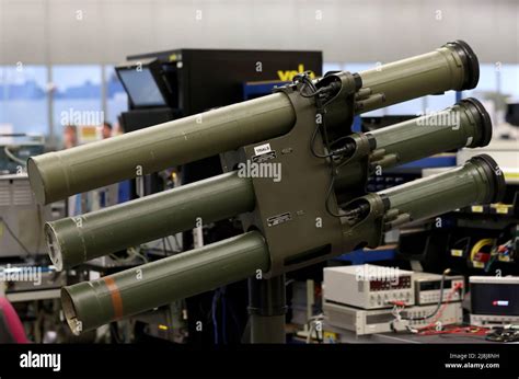 A Starstreak LML Lightweight Multiple Launcher Missile System On Display At Thales Weapons