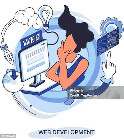 웹 개발 코딩 및 프로그래밍 창조 디지털 소프트웨어 모바일 데스크톱 플랫폼 Html에 대한 스톡 벡터 아트 및 기타 이미지
