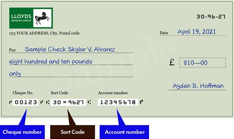 Sort Code 309627 Of Lloyds Bank Plc In Chelmsford