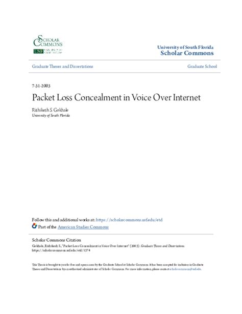 Pdf Packet Loss Concealment In Voice Over The Internet