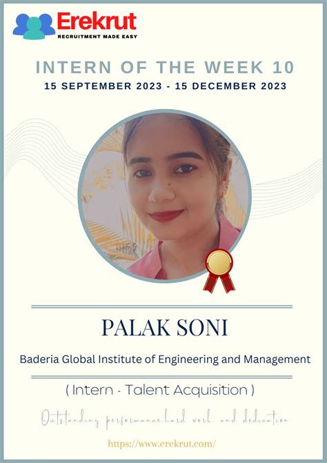 Palak Soni On Linkedin Erekrutians Internoftheweek10 Digitalbadge Inspiringjourney