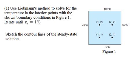 solved 1 use liebmann s method to solve for the