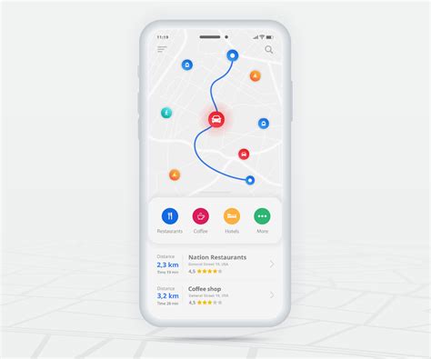 Map GPS Navigation App Ux Ui Concept Mobile Map Application Smartphone App Search Map