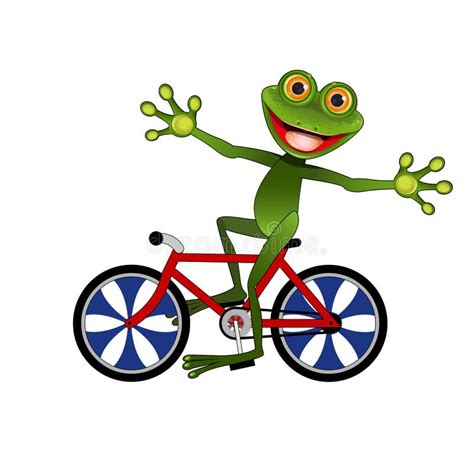 Frog With A Bicycle Stock Illustration Illustration Of Toad 15781636