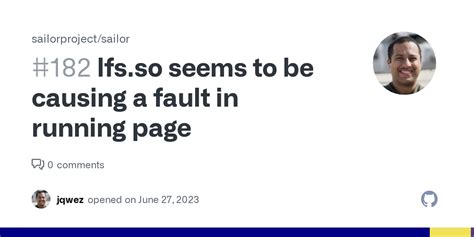 lfs so seems to be causing a fault in running page · issue 182