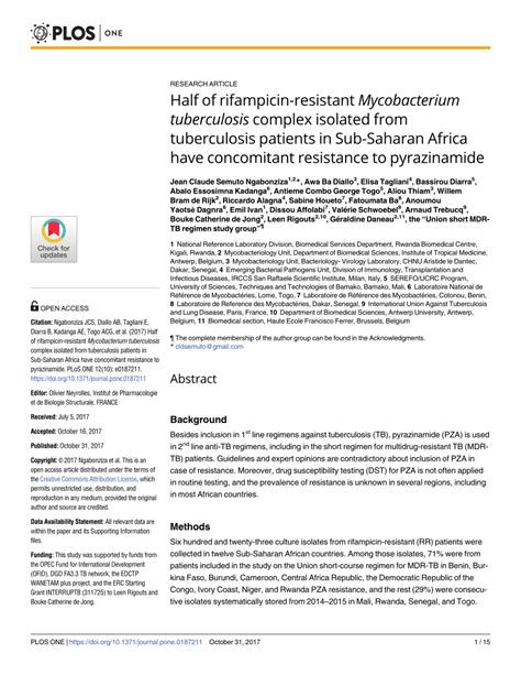 Pdf Half Of Rifampicin Resistant Mycobacterium Tuberculosis Complex