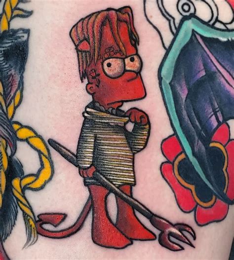 Bart Simpson Devil Tattoo By Drain Devil Tattoo Bart Disney Characters