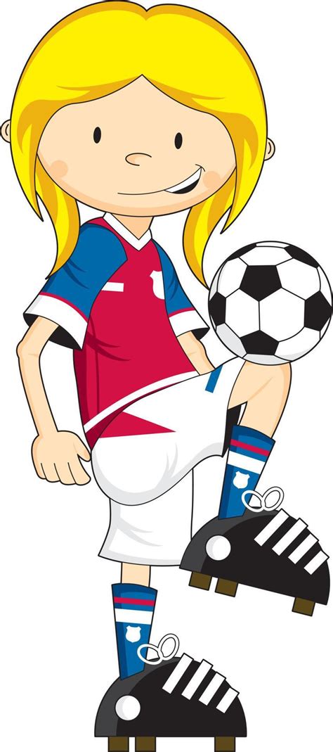 Cute Cartoon Girl Football Soccer Player Sports Illustration 22036408