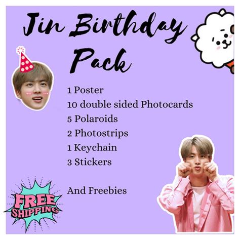 Jin Birthday Pack Kpopmerchindia