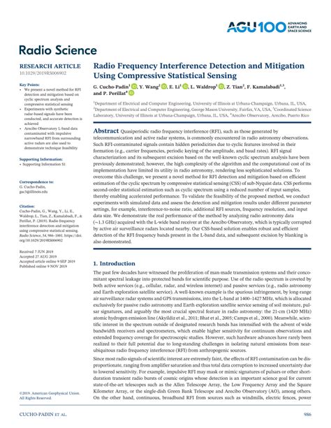 Radio Frequency Interference Detection And Mitigation Using Compressive