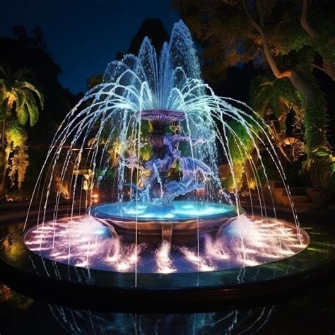 Premium Ai Image Illustration Of Beautiful Fountain Full Of Water Shimmering And Glim