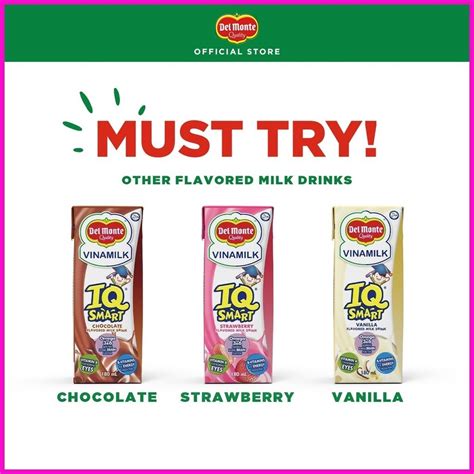 ஐ DEL MONTE VINAMILK IQ SMART Strawberry Flavored Milk Drink with OMEGA ml x