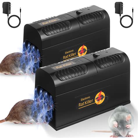 2 Pack 2025 Upgraded Electric Mouse Trap Zapper Rat Traps Indoor For