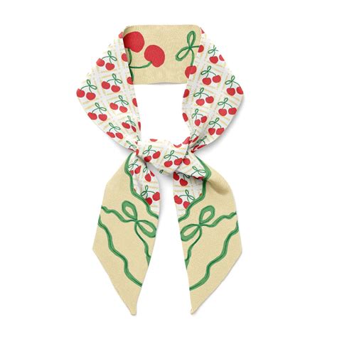 Twilly Ribbon Scarf Cherry Deco Raleigh