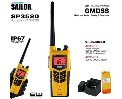 Sailor Sp3520 Gmdss Portable Vhf Radio 403520b 403520a