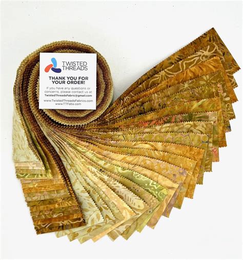 Java Batiks Gold Wheat Batik Jelly Roll Inch Fabric Strips ST MASJAB GOL Etsy