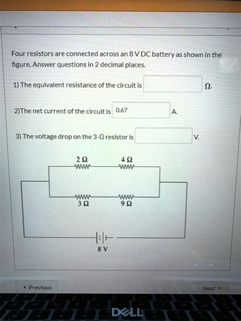 Solved Four Resistors Are Connected Across An V Dc Battery As Shown In The Figure Answer