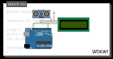Ultrasonic Sensor Lcd Wokwi Esp32 Stm32 Arduino Simulator