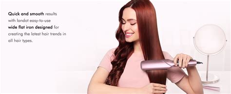 Landot Ceramic Flat Iron Hair Straightener 1 75 Inch Wide